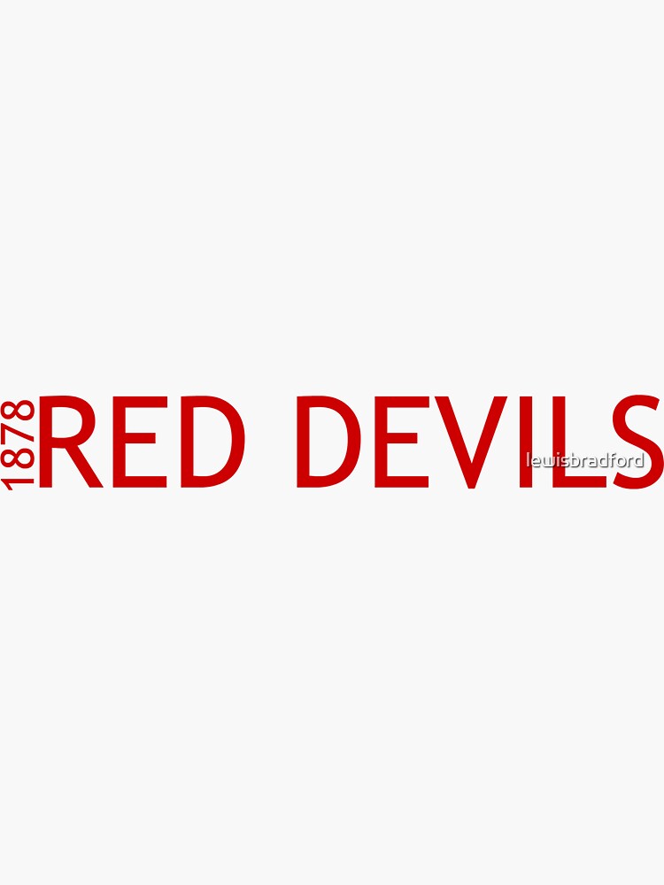 Red Devils Manchester United Sticker For Sale By Lewisbradford