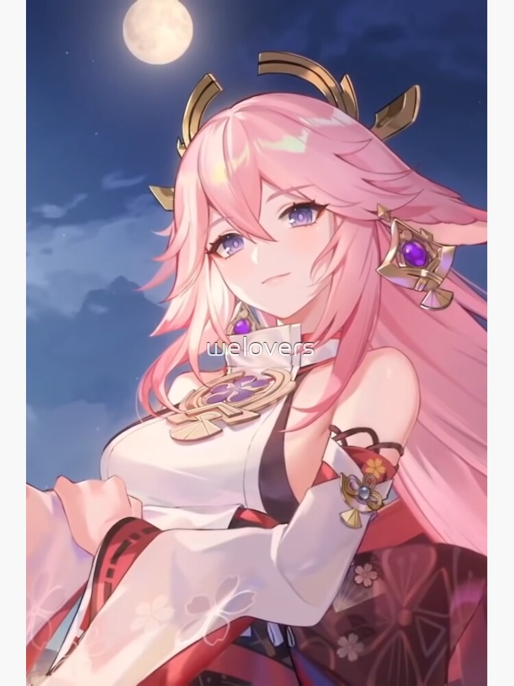 "Yae Miko Poster" Sticker for Sale by welovers | Redbubble