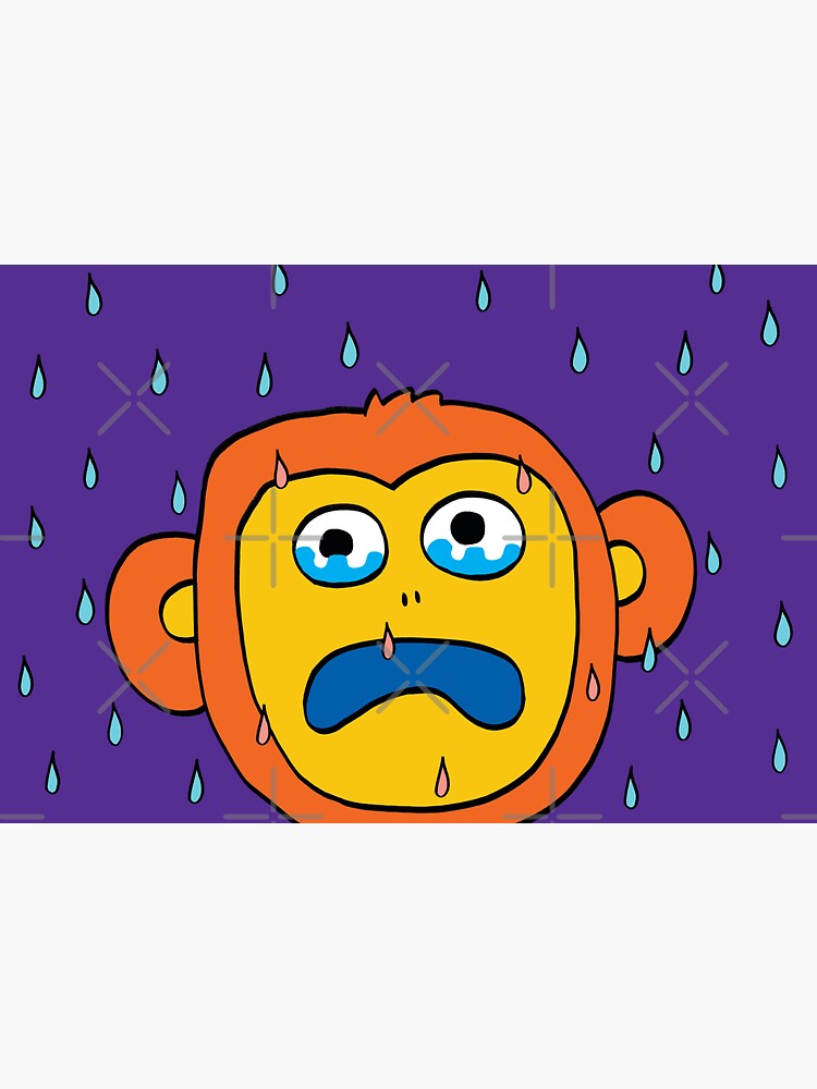 Pegatina «un mono llorando» de taksoart | Redbubble