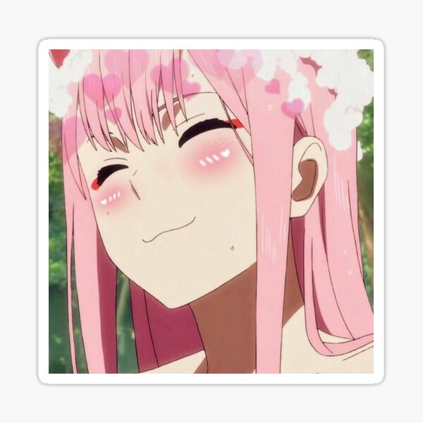 "Zero Two blushing uwu" Sticker by Zenni13 | Redbubble