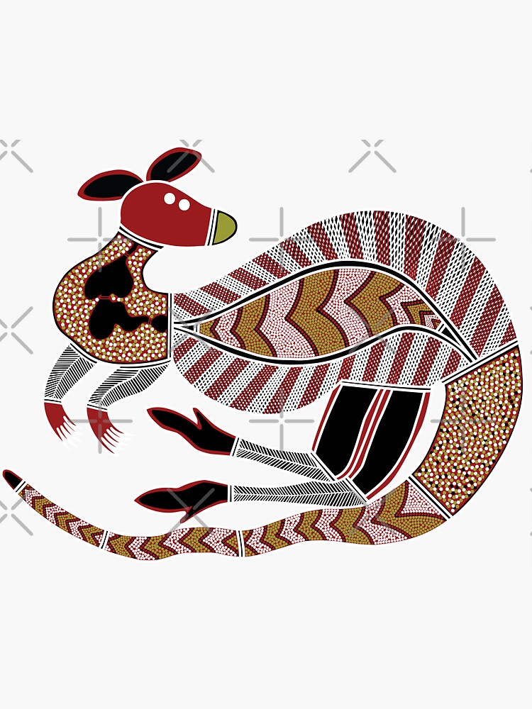 "Authentic Aboriginal Art - The Kangaroo" Sticker for Sale by ...