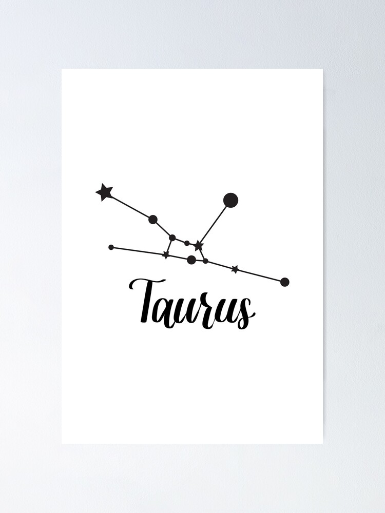 "Taurus Zodiac Constellation in Black" Poster for Sale by kellyleungta ...
