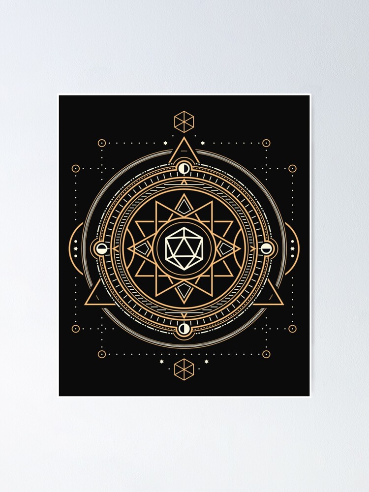 Póster «Dado Poliédrico D20 Símbolo Sagrado del Ocultista» de ...