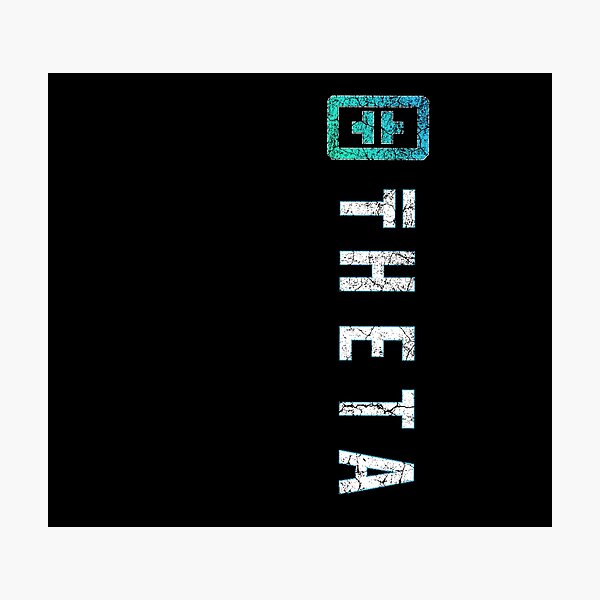 "Vintage THETA Crypto Vertical Logo" Photographic Print by odyssus ...