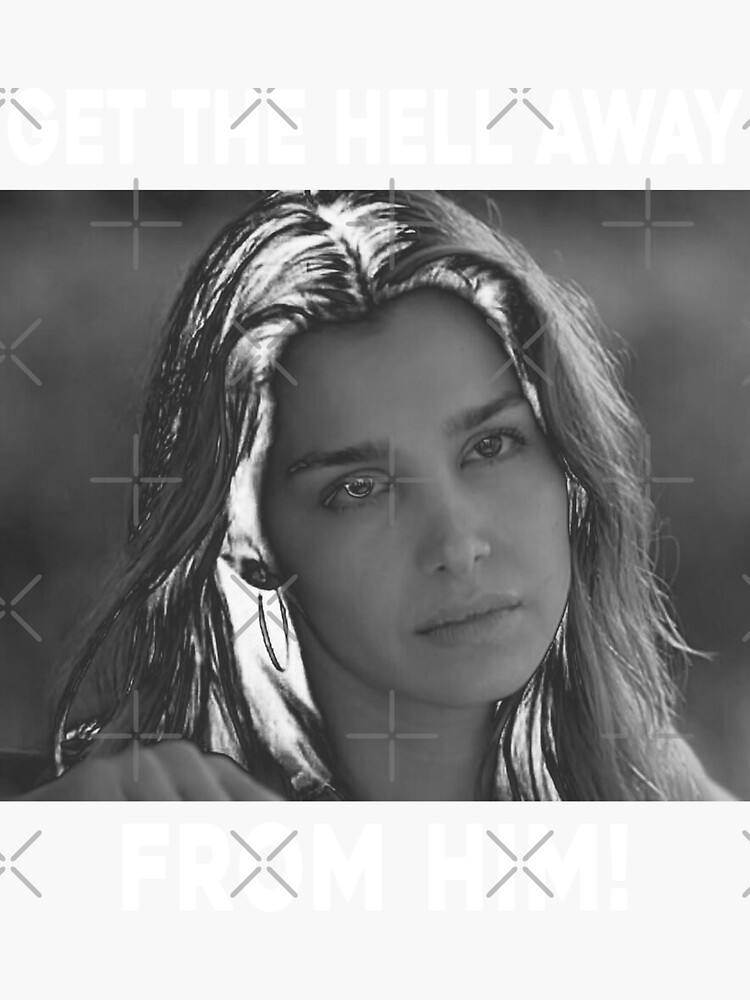 "Get the hell aways from him Trish Jenner girl art" Sticker for Sale by ...