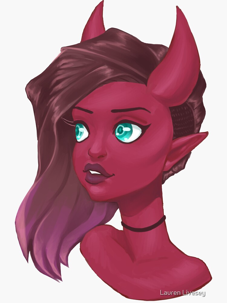 "Lucy the Fashionable Demon girl" Sticker for Sale by insomniyak ...