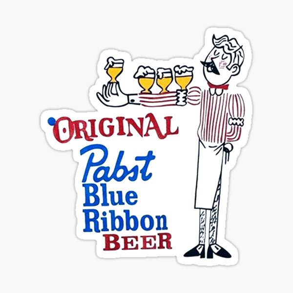 "Original pabst blue ribbon beer" Sticker for Sale by hendisaputro ...
