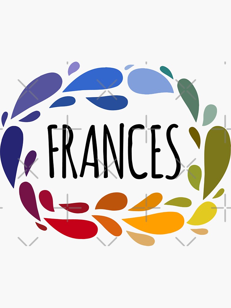 "Frances Name Cute Colorful Gift Named Frances" Sticker by kindxinn ...