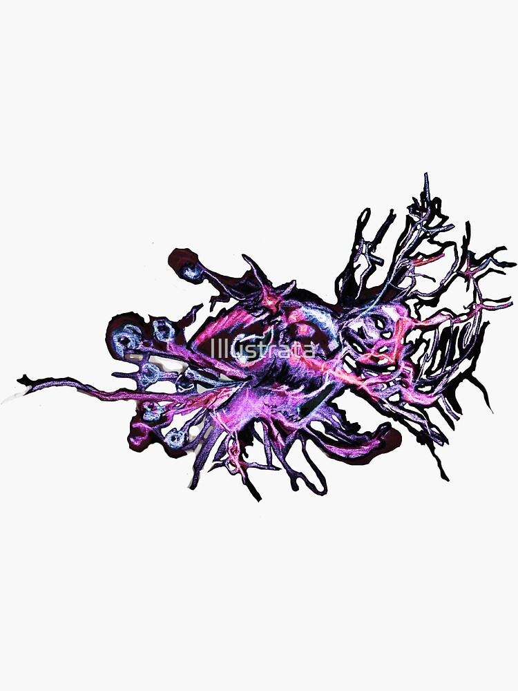 "Monster Angler Fish, Purple" Sticker by Illustrata | Redbubble