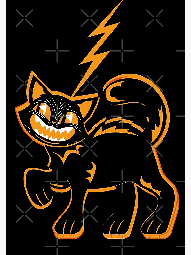 "Cat Lightning - Funny Cat with an Orange Lightning Bolt - Funny Cat ...