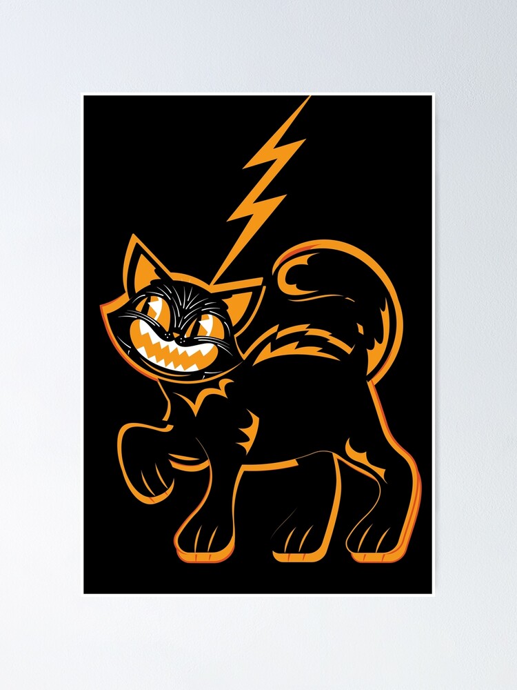 "Cat Lightning - Funny Cat with an Orange Lightning Bolt - Funny Cat ...