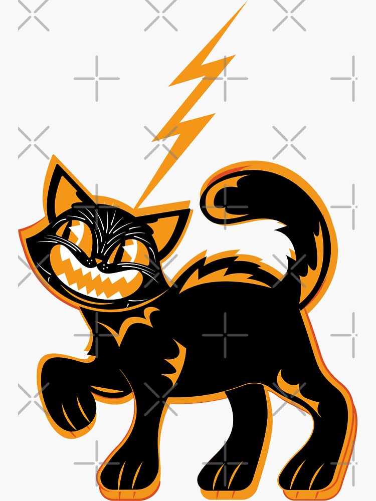 "Cat Lightning - Funny Cat with an Orange Lightning Bolt - Funny Cat ...