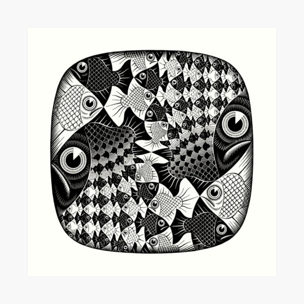 "The world of M.C. Escher, fish & scales" Art Print by estudiodurer ...