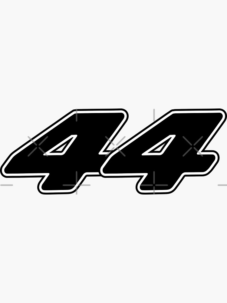 "Lewis Hamilton 44" Sticker by fanaction | Redbubble