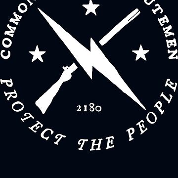 "Commonwealth Minutemen Fallout 4 Faction Logo White Emblem Classic T ...