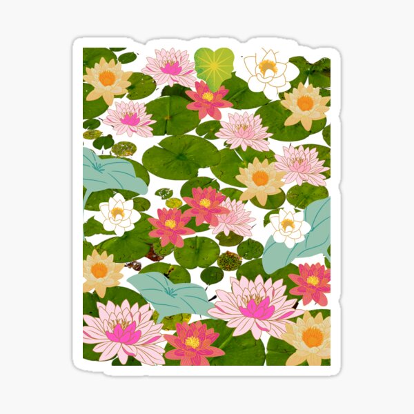 "Lilly Pond - Floral profusion" Sticker by tamids | Redbubble