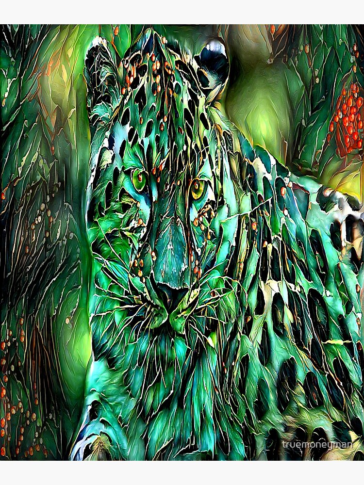 Póster «Diseño premium de ilustración de tigre verde» de truemoneyman ...