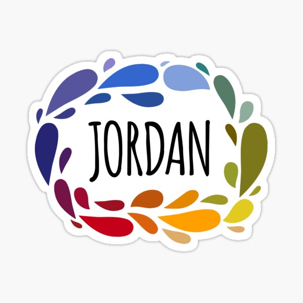 "Jordan Name Cute Colorful Gift Named Jordan" Sticker for Sale by ...