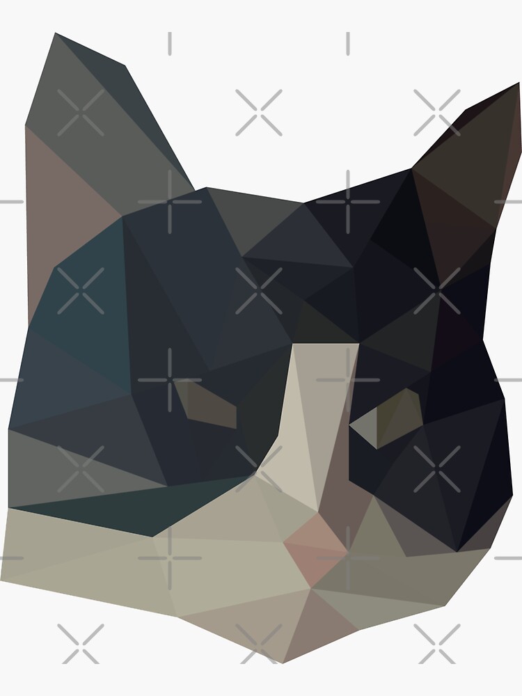 "Low-poly cat" Sticker by CreandoLios | Redbubble