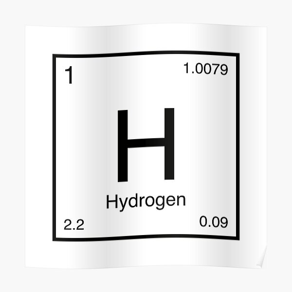 "Hydrogen Element (black)" Poster for Sale by AllAboutScience | Redbubble