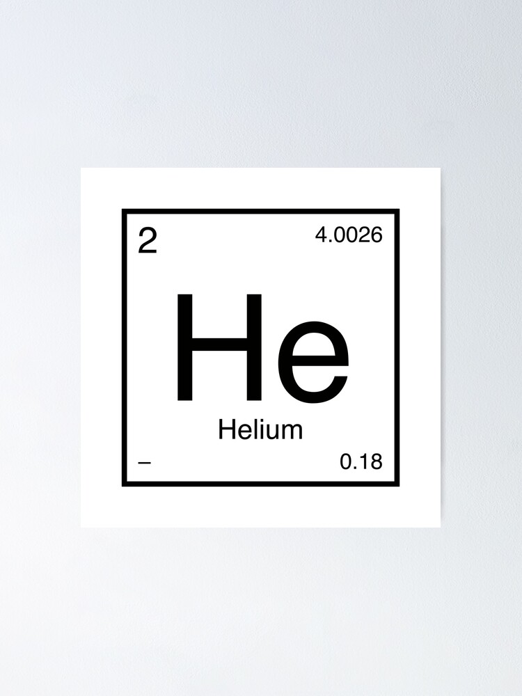 "Helium Element (black)" Poster for Sale by AllAboutScience | Redbubble