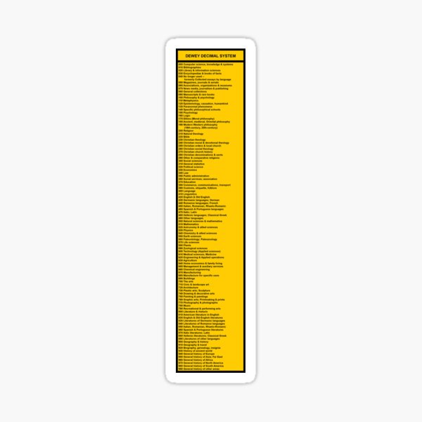 Dewey Decimal Stickers | Redbubble
