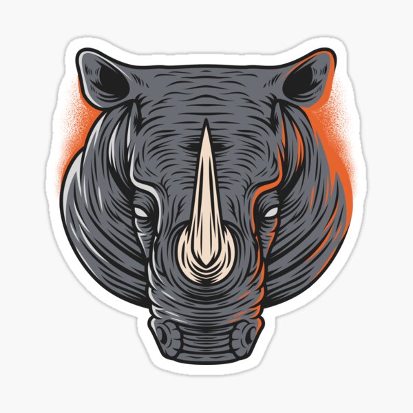 "Monogram Rhino " Sticker for Sale by Emil1993 | Redbubble