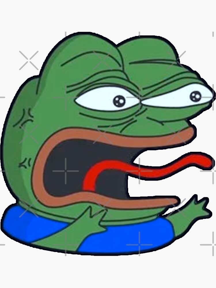 "Pepe Meme - Rage" Sticker by Kxwee | Redbubble