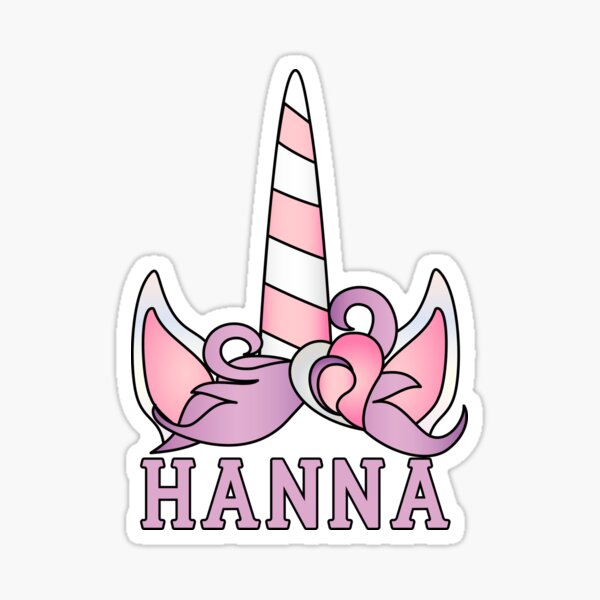 Pegatina «Hanna. Unicornio rosa y morado personalizado nombre Hanna» de ...