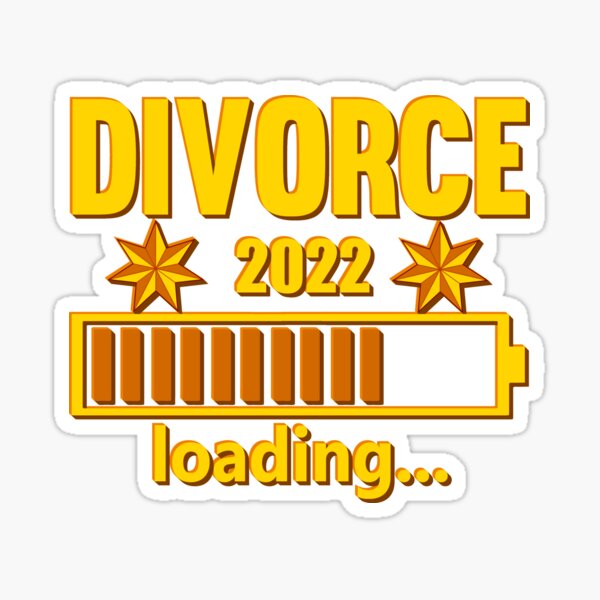 "Divorce 2022 Loading Gold Stars Battery Loads" Sticker for Sale by ...