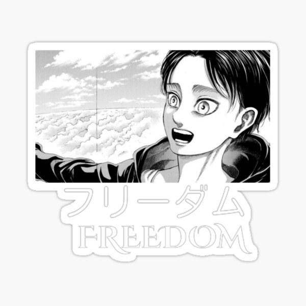 "Eren Yeager freedom" Sticker for Sale by Bljhem | Redbubble