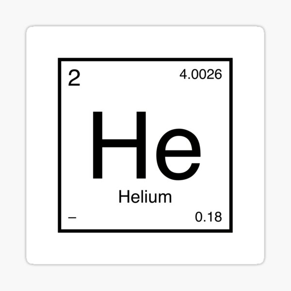 "Helium Element (black)" Sticker by AllAboutScience | Redbubble