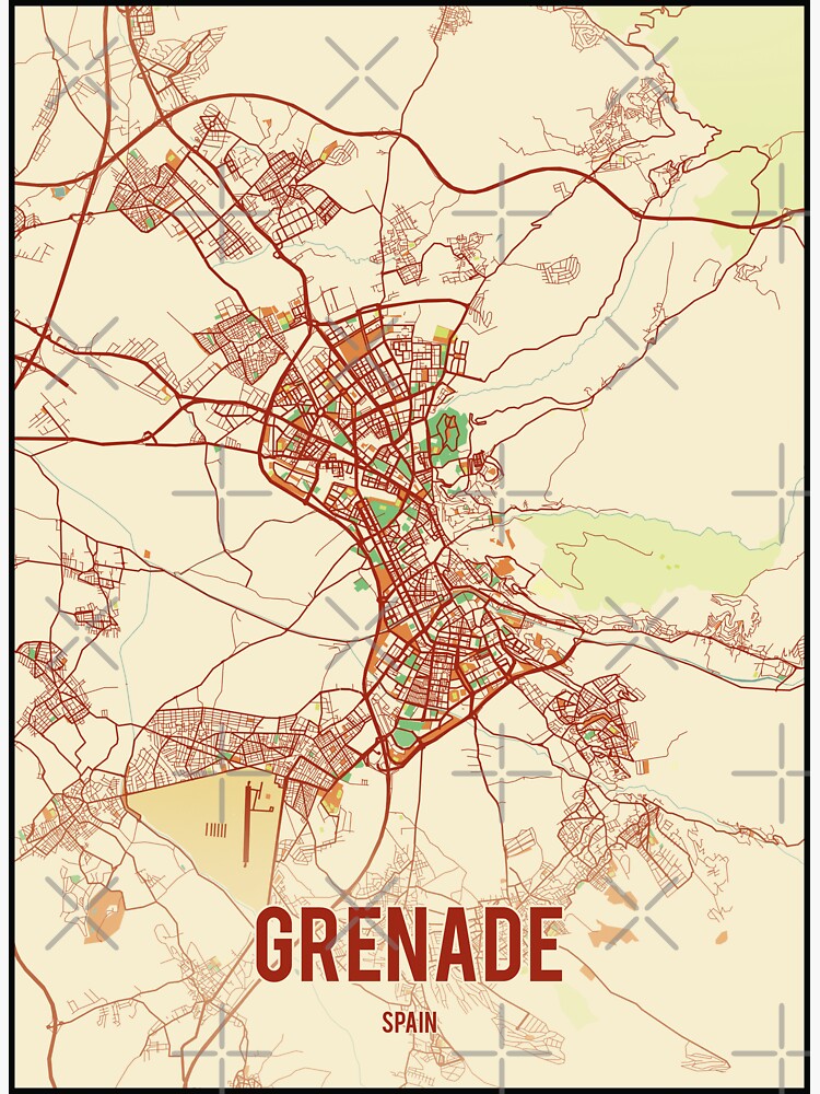 "Grenade map city - Art deco and Wall art" Sticker for Sale by ...