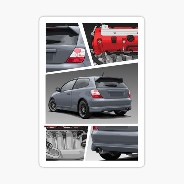 "Civic Ep3 X K20 Engine" Sticker for Sale by ArtyMotive | Redbubble