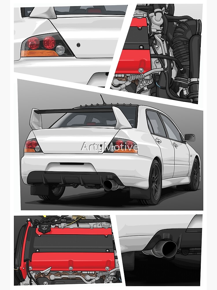 Póster for Sale con la obra «Motor Evo 9 X 4G63» de ArtyMotive | Redbubble