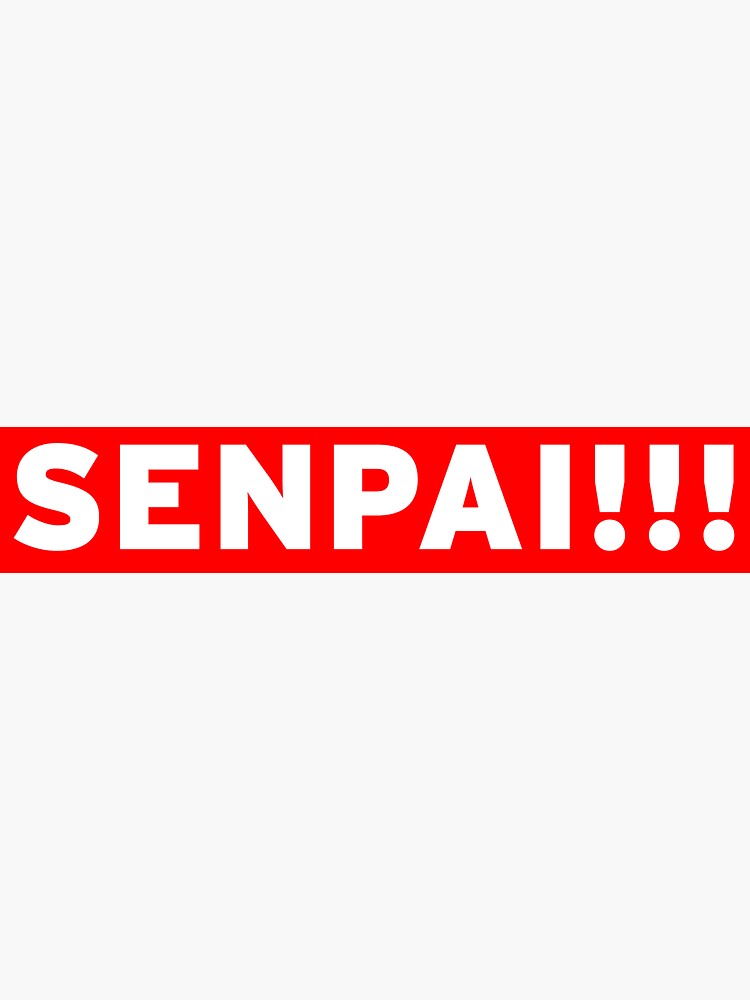 "SENPAI Red Text Anime Weeaboo Aesthetic" Sticker for Sale by ...
