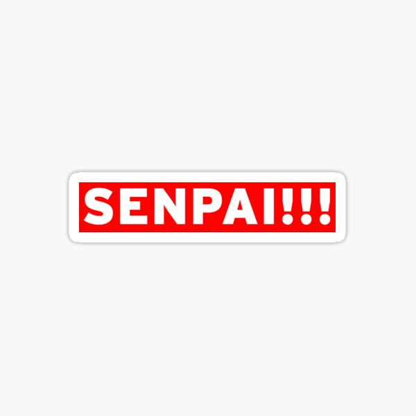 "SENPAI Red Text Anime Weeaboo Aesthetic" Sticker for Sale by ...