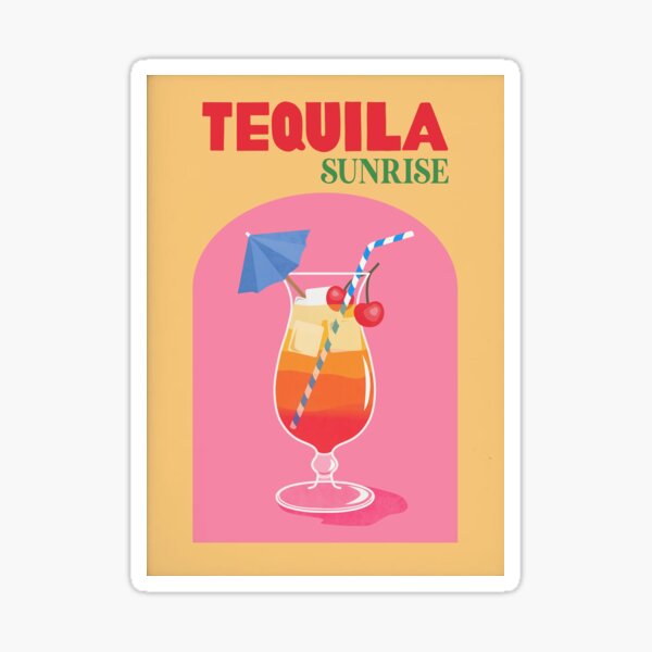 "Tequila Retro Cocktail" Sticker by FreshWomen | Redbubble