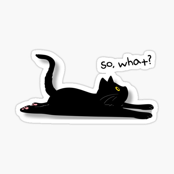 "A Cute Blunt Black Cat funny t-shirt - so what" Sticker by LIKESOR ...