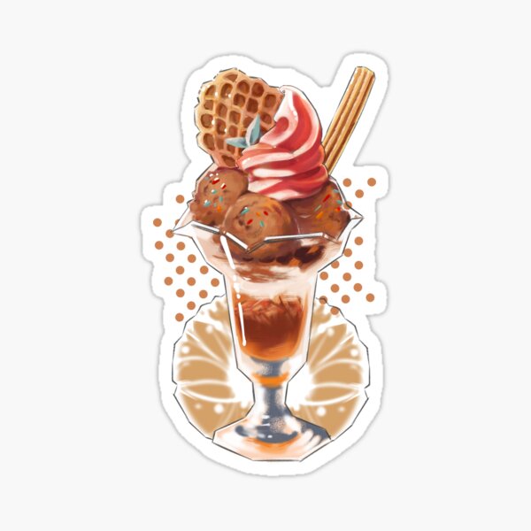 "Kawaii Chocolate Parfait" Sticker by Mamory-Food | Redbubble