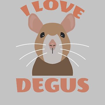 "Little cute degu: I Love Degus" Sticker by JanooFactory | Redbubble