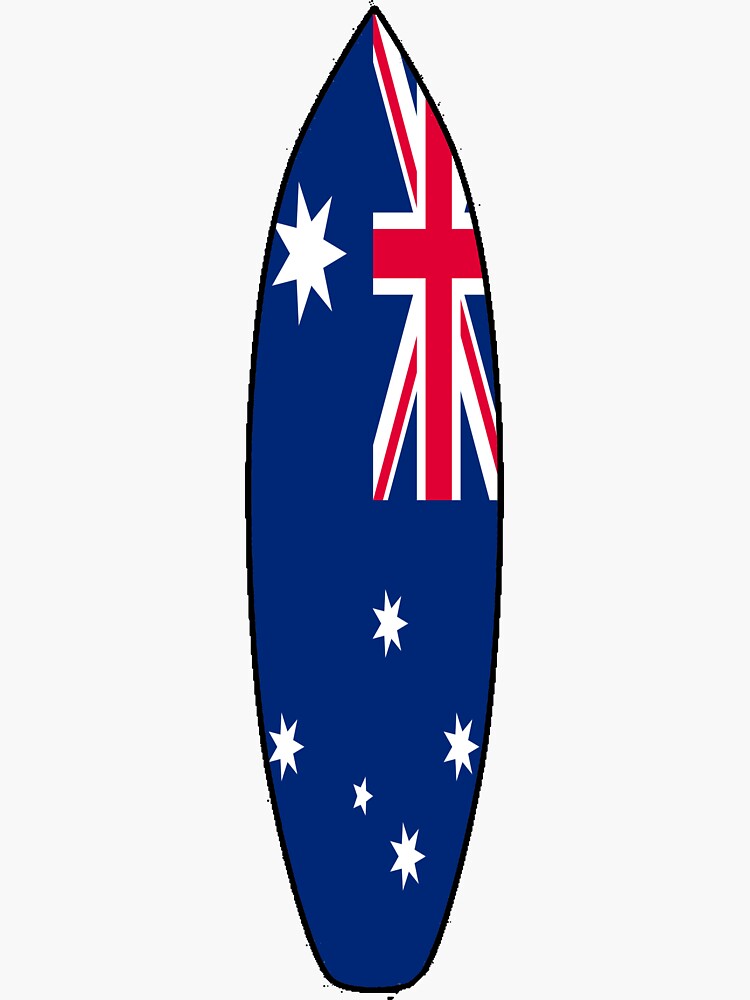 "Surfboard (Australian Flag)" Sticker by surreal77 | Redbubble