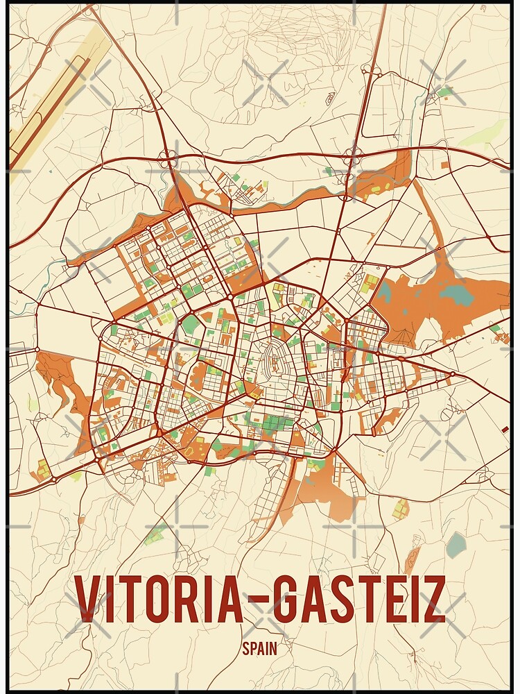 Lámina fotográfica «Impresión del mapa de la ciudad de Vitoria Gasteiz ...