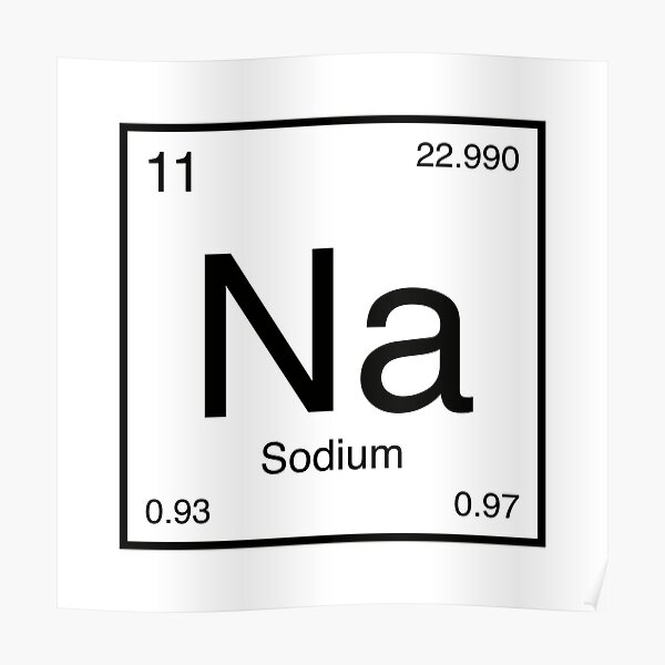 "Sodium Element (black)" Poster for Sale by AllAboutScience | Redbubble