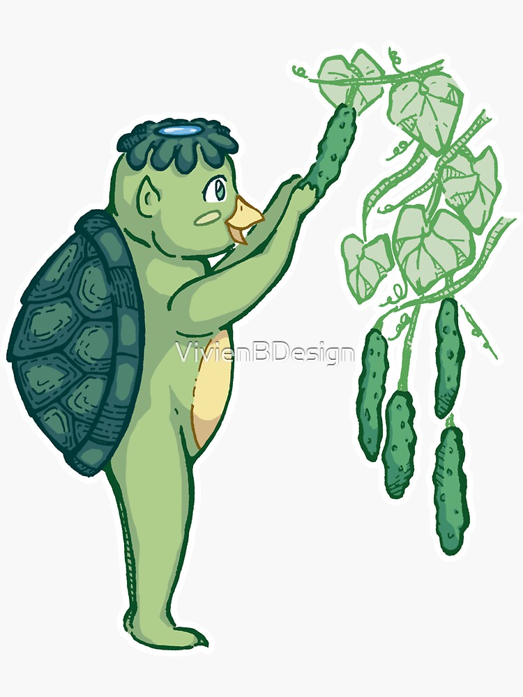 "Cute Kappa Yokai #3" Sticker for Sale by VivienBDesign | Redbubble