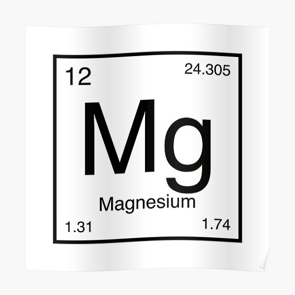 "Magnesium Element (black)" Poster for Sale by AllAboutScience | Redbubble