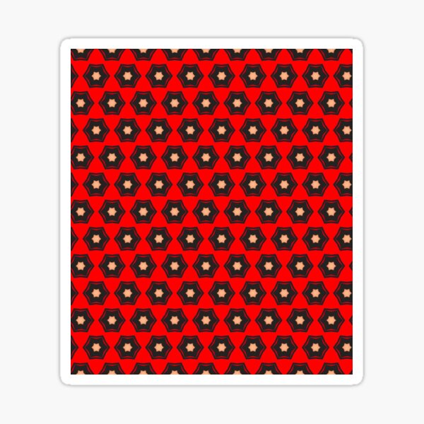 "Mid-century modern red and raisin black pattern" Sticker by Mbeshter ...