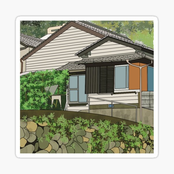 "Japan house lo-fi" Sticker for Sale by Pedro-orange | Redbubble