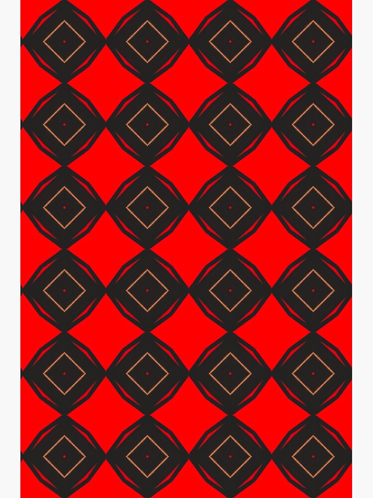 "Mid-century modern red and raisin black pattern" Sticker for Sale by ...
