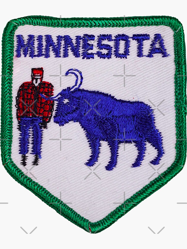 "Vintage Minnesota State Patch" Sticker for Sale by RetroRouteGoods ...